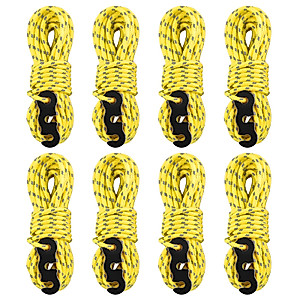 TRIWONDER Reflective Guyline, Tent Cord Nylon Paracord Rope with Guyline Adjuster for Camping Tent, Outdoor Packaging (Yellow - 8 Pack)