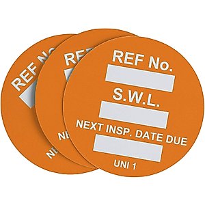 Brady UNI-UNI ORANGE, Orange Universal Tag INSERTS SAFE WORK LOAD 100/Package ORG (100 Tags)