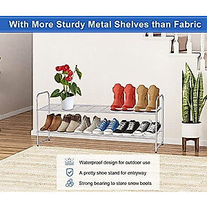 KEETDY Long 3-Tier Shoe Rack and 2-Tier Long Shoe Rack for Closet Entryway