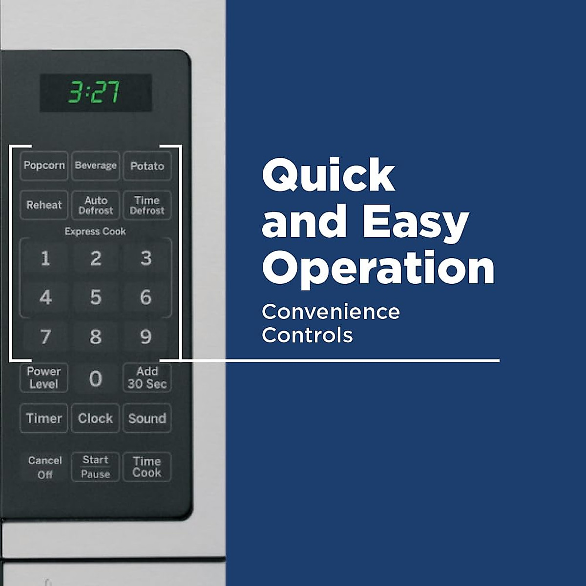 GE GCHK07N1WSS Microwave Oven, 700-watt 6 Auto Cooking Settings, Kitchen Essentials for The Countertop, Dorm Room or Apartment, Child-Lock Technology 0.7 Cu. Ft, Stainless Steel