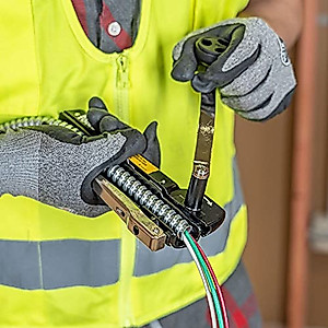 Klein Tools 53725 Armored and BX Cable Cutter, Cuts Up to 3/8 Inch Armored Cable-BX-AC-MC-MCAP-Greenfield, With Storage and Extra Blades