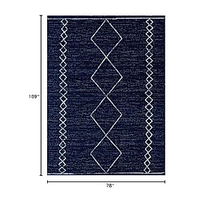 LUXE WEAVERS Daphnes Navy 6x9 Boho Moroccan Geometric Area Rug 2735