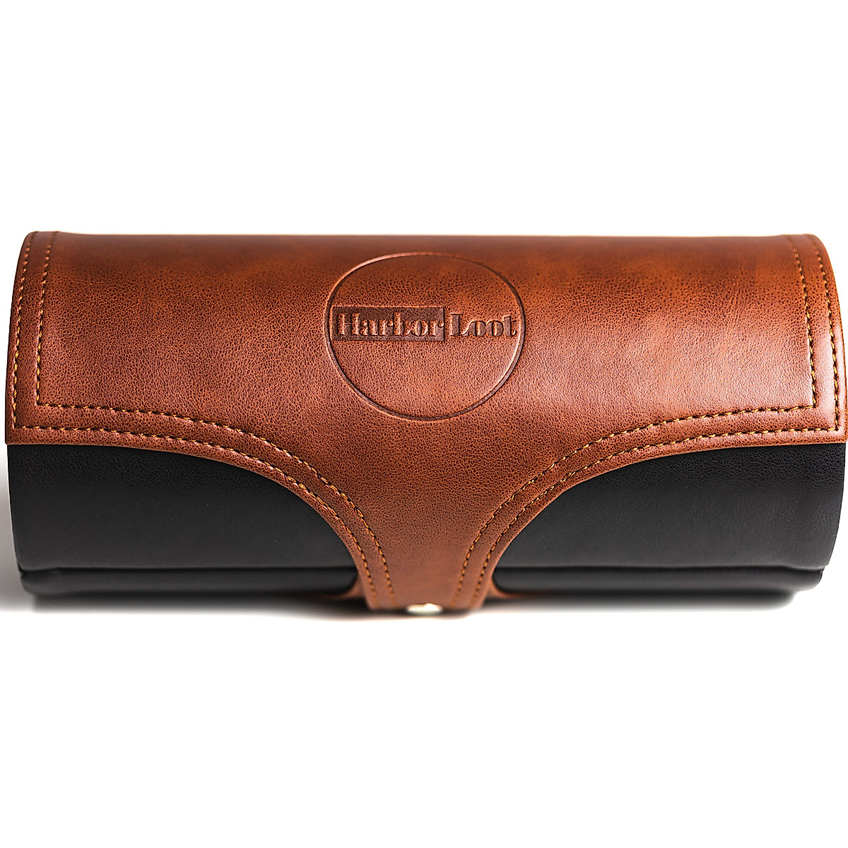 Harbor Loot PU Leather Double Dice Cup Set – Portable with Carrying Case, 2 Dice Cups, 2 Dice Bags, 12 Large Dice, and 30 Chips