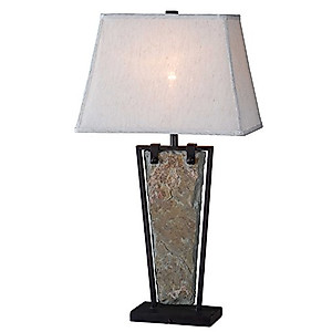 Kenroy Home 32227SL Free Fall Table Lamp with Natural Slate Finish, Rustic Style, 30" Height, 12" Width, 16" Depth