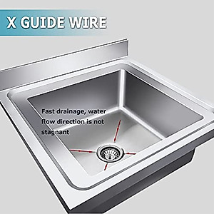 MARQI Compartment Commercial Kitchen Sink, Stainless Steel Sink, Indoor Outdoor Sink for Home Bar Unit Commercial