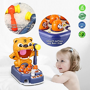 KooQii Whack A Mole Game Toddler Toys with Toy Gun and 2 Hammers Interactive Game for Hammering & Pounding,Target Shooting Early Developmental Fun Gift for 2-3 4 5 6 7 8 Year Old Boys and Girls