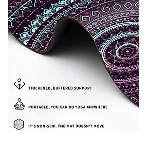 Cifupy Yoga Mat Double-Sided Non Slip Exercise Mat Eco Friendly TPE Fitness Exercise Mat With Carrying Strap & Storage Bag Workout Mat for Yoga, Pilates and Floor Exercises