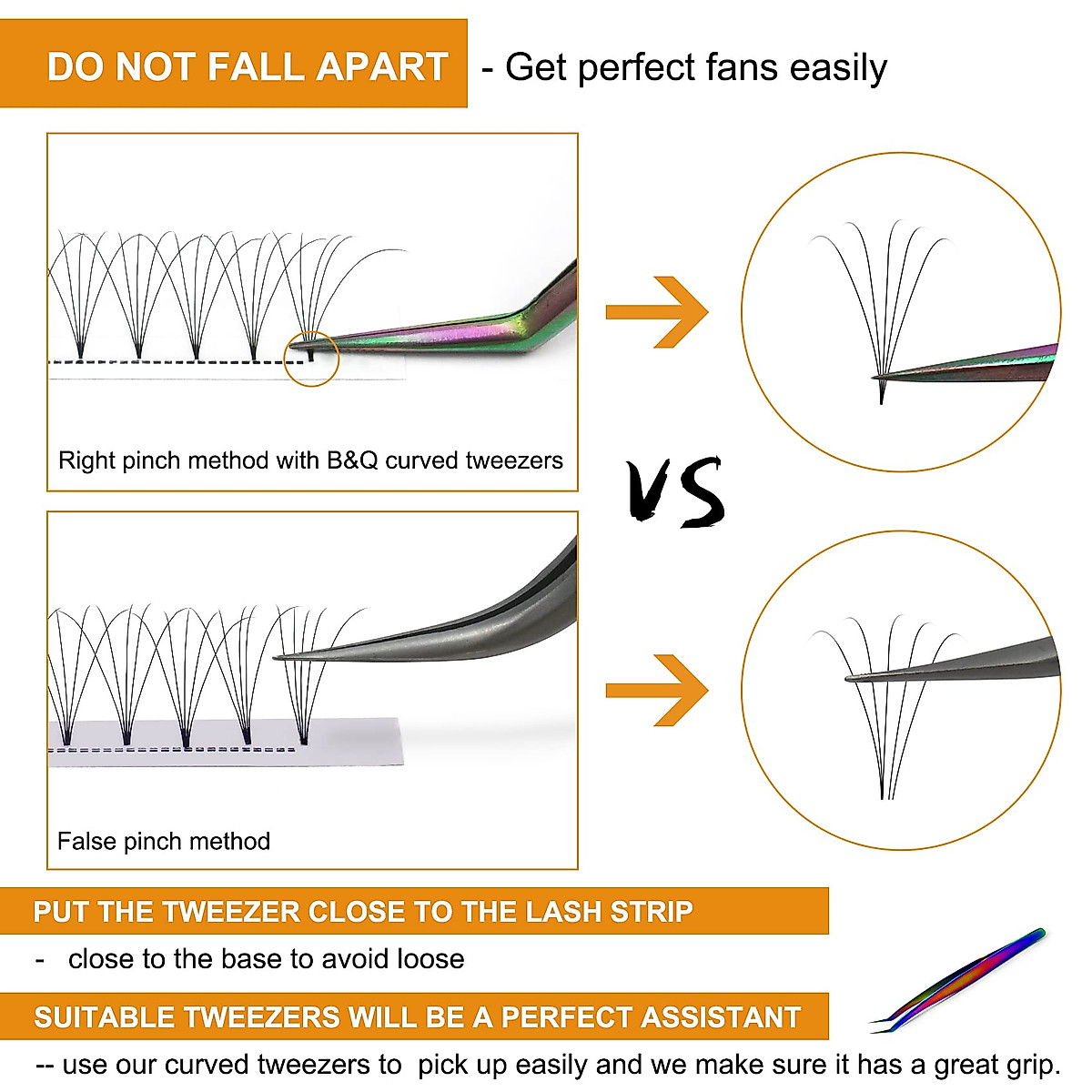 Premade Fans Eyelash Extensions 5D 6D 4D 3D Pre Made Eye Lash Extension Fans Short Stem 0.07 0.10 C D Curl Volume Lash Extensions 9mm to 18mm B&Qaugen Eyelash Extension (5D-0.10D,8-15MIX)