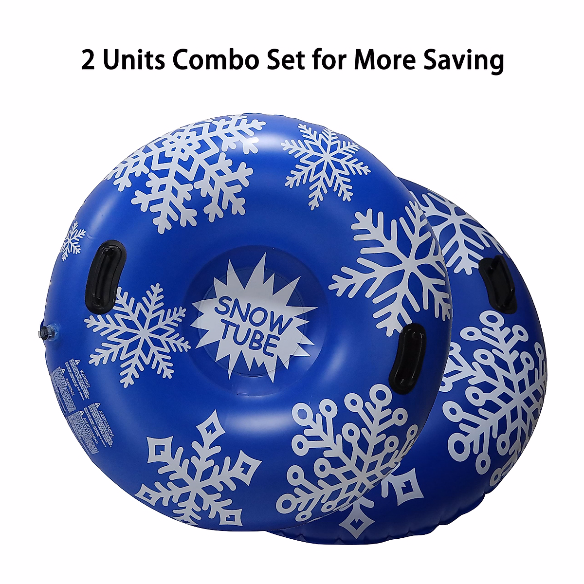 2pc Combo 48 Inches Inflatable Wear-Resistant Antifreeze Snow Tube with Handles
