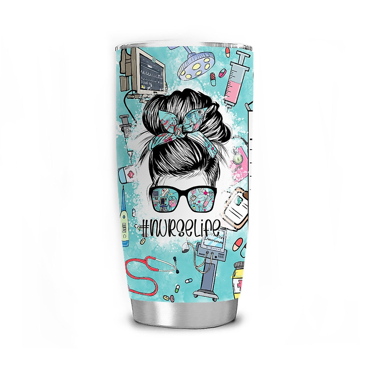 wodealmug Nurse Gifts for Women,Nurse Nutrition Facts Tumbler Thermal Insulated Travel Coffee Mug Cup With Lid-Nurse Appreciation Gifts 20 OZ