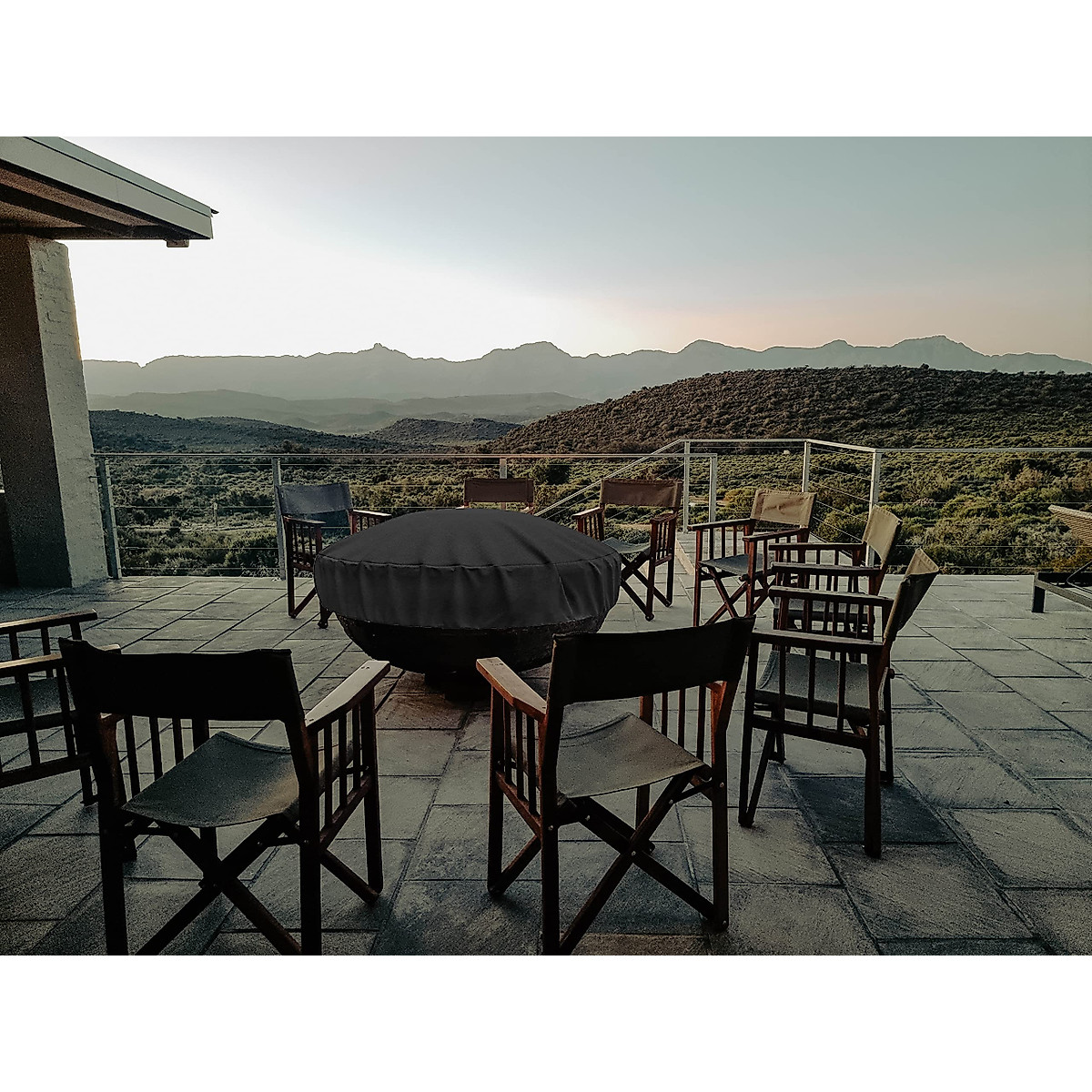 MBCOVER Fire Pit Cover Round for Fire Pit 22 Inch – 34 Inch, Heavy Duty 420D Oxford Fabric Fire pit Cover Round