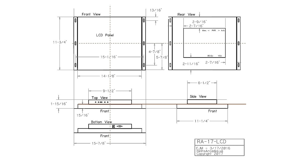 17 Inch Arcade LED Monitor for Jamma & MAME Cabinets | RetroArcade.us
