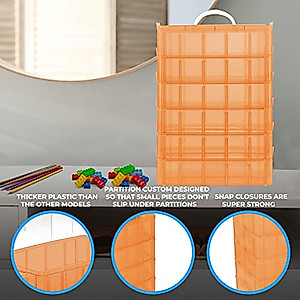 LifeSmart Stackable Storage Bin Organizer Box with Adjustable Compartments | Small Plastic Containers with Dividers for Beads DIY Art Craft, Small Toys, Jewelry, Fishing Tackles and Sewing Supplies