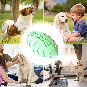 Pet Teething Toy, Odorless Rubber Squeaky Dog Toy Ball, Durable Soft Dog Chew Ball with Whistle, Small Medium Puppy Chew Ball for Playing Training Interacting Teeth Cleaning
