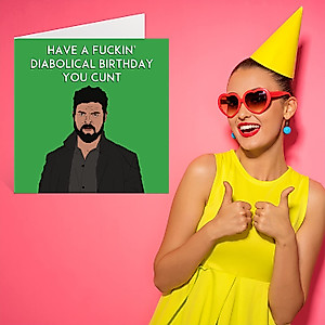 Rude Birthday Cards for Men Women - Butchers Cuts - Funny Happy Birthday Card Coworker Friend Brother Sister Aunt Uncle Cousin, 5.7 x 5.7 Inch Offensive Bday Greeting Cards for Him Her