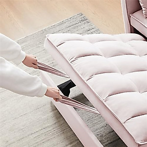 ylyajy Double Sofa Bed,Small Love Seat Lounge Sofa with Reclining Backrest, Pillows 3 in 1 Convertible Sleeper Sofa Bed