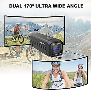 RexingUSA A1 Two-Way Action Camera 1080p@30fps, Wi-Fi Connectivity, Broad View, Wrist Remote Control, IMX307 Sensor, Water-Resistant, Extreme Sports Camcorder for Motorcycles, Bicycles, Hiking, Cars