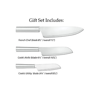 Rada Cutlery Chef Select 3-Piece Large Knife Set – Stainless Steel Culinary Knives With Aluminum Handles