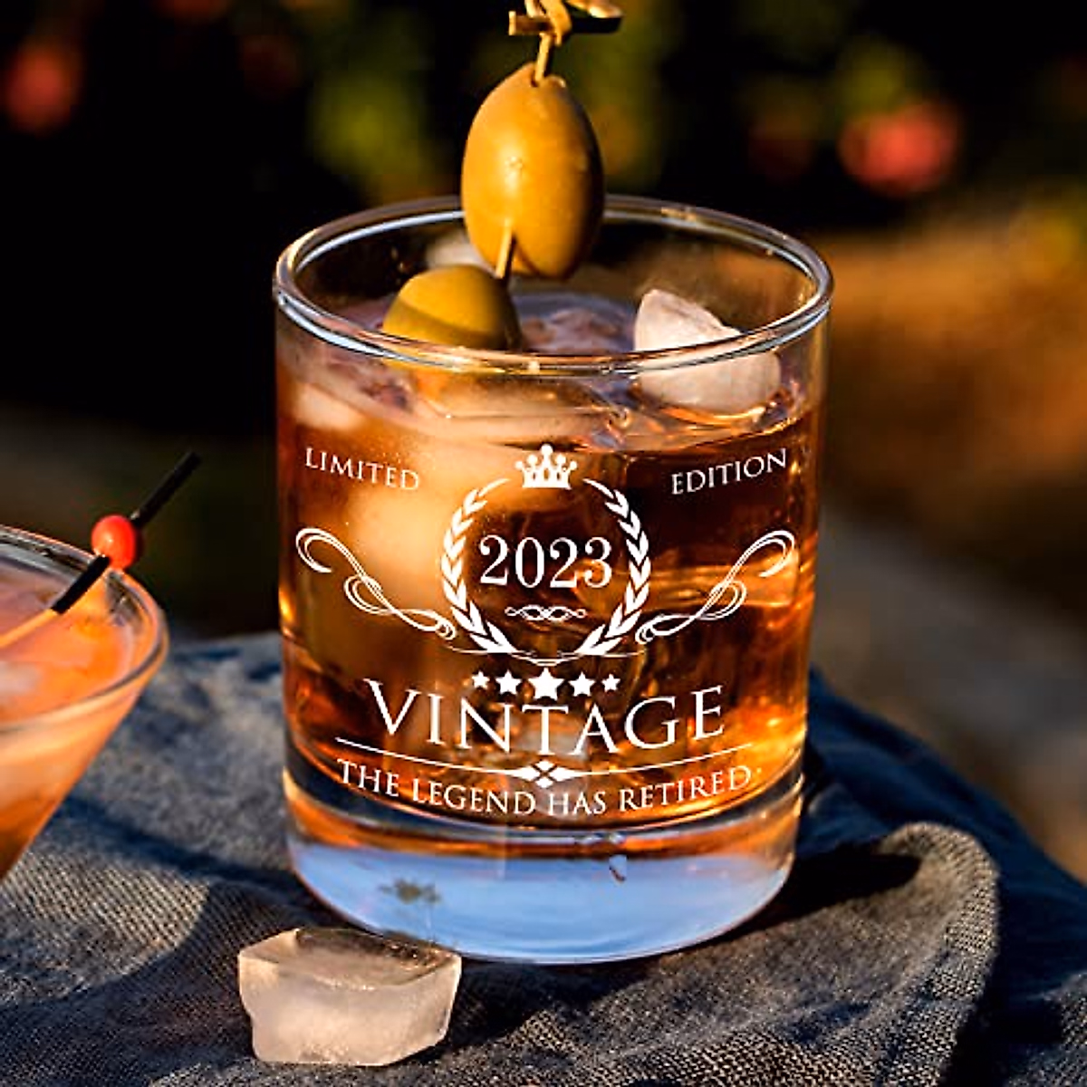 AOZITA Retirement Gifts for Men 2023 Whiskey Glass - The Legend Has Retired 2023 - Limited Edition Retirement Gifts Idea for Coworkers, Friends, Him/Her - Retirement Party Decorations Supply