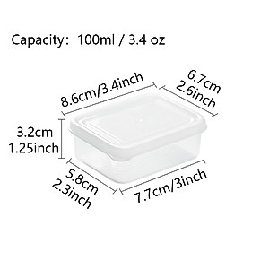 RabyLeo Japanese-style refrigerator storage box one person eats frozen meat sub-compartment box frozen fresh-keeping food sauce sealed sub-package box. (Transparent & Small 4-Piece Set)