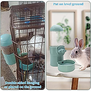 Hamiledyi Automatic Small Animal Food Water Dispenser,Hanging Gravity Auto Feeder Waterer for Dog Cat Rabbit Chinchilla Guinea Pig Ferret (Automatic Water Dispenser + Food Dispenser)
