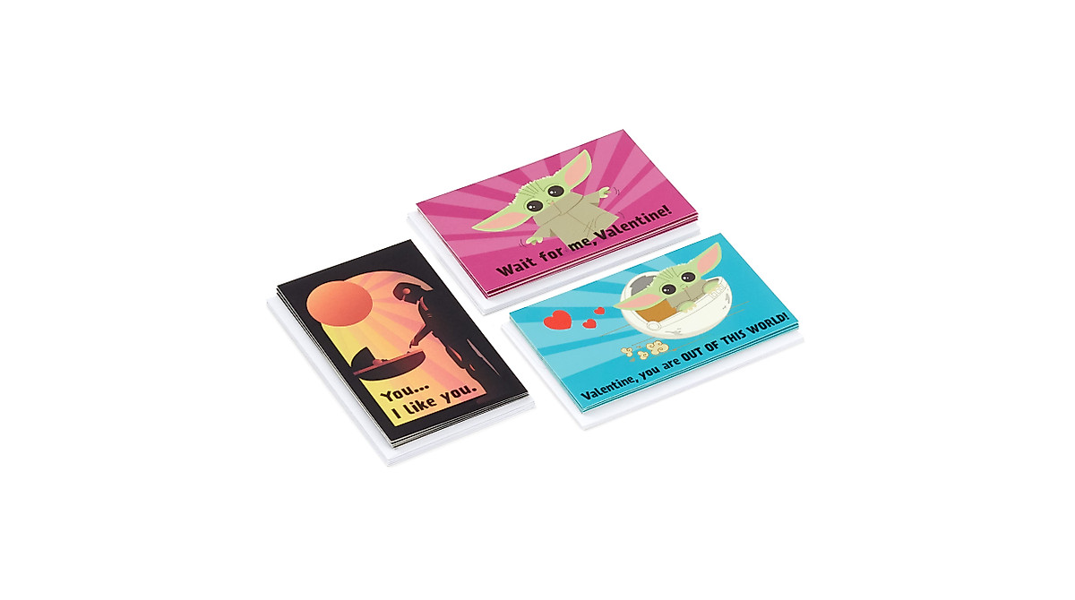 Hallmark Baby Yoda Kids Mini Valentine Cards - 18 Classroom Pack
