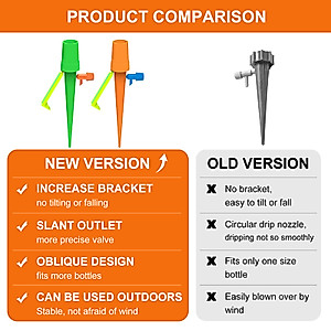 Self Watering Spikes, Plant Watering Devices, Adjustable Plant Watering Devices, Drip Irrigation System with Slow Release Control Valve Switch - for Outdoor Indoor Plants Use