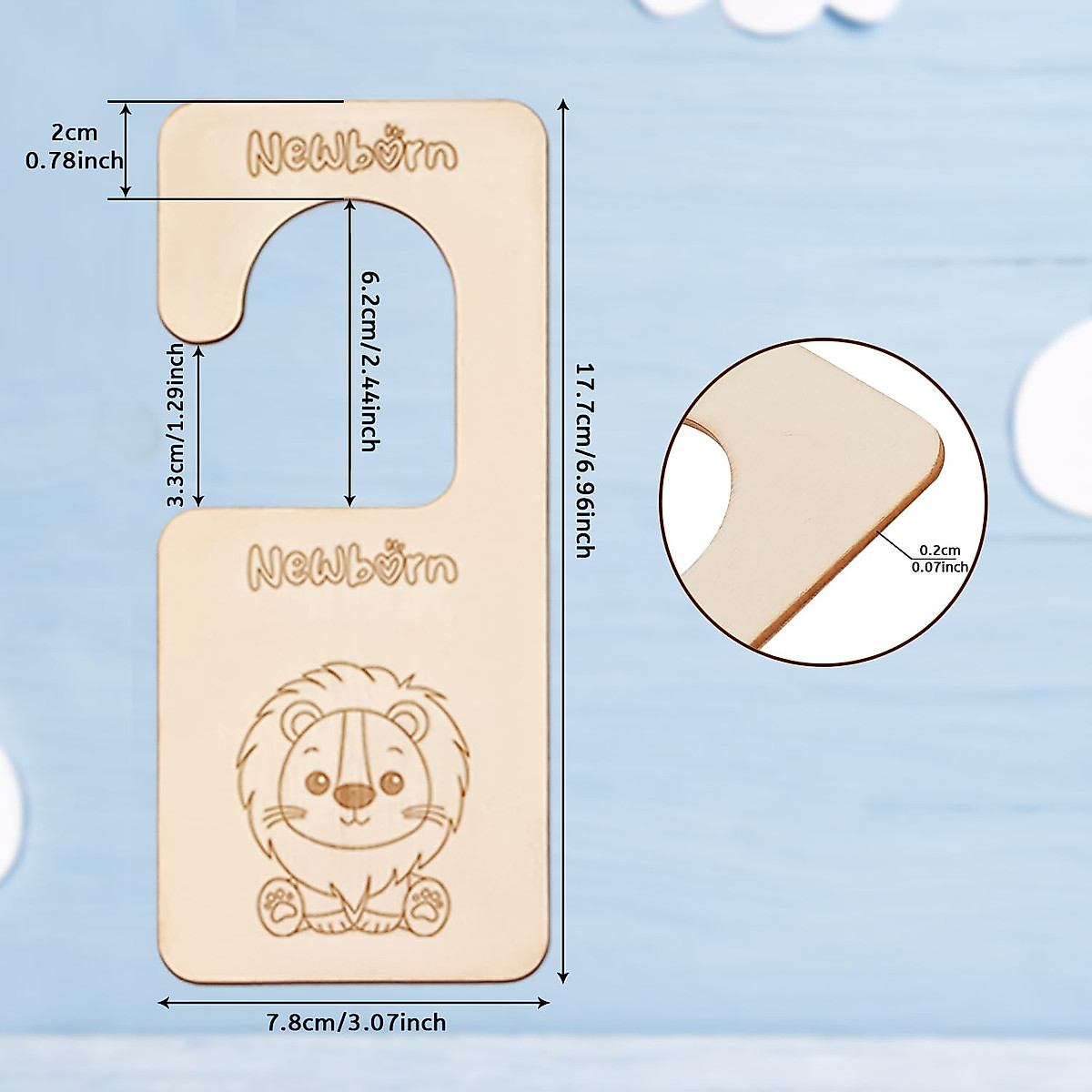 Focal20 12 Pcs Wooden Baby Closet Dividers for Clothes Organizer Animal Theme Baby Closet Size Dividers from Newborn to 4T Baby Clothes Hanger Dividers for Baby Girls Boys Gift Nursery Baby Shower