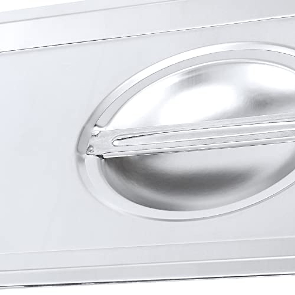 PINGEUI 8 Pack 1/3 Size Stainless Steel Steam Table Lid, Solid Hotel Pan Cover with Handle for Steam Food Pan, Non-Stick Surface