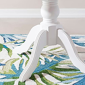 Linon Natural and White 2 Tone Pedestal Dining Harris Table