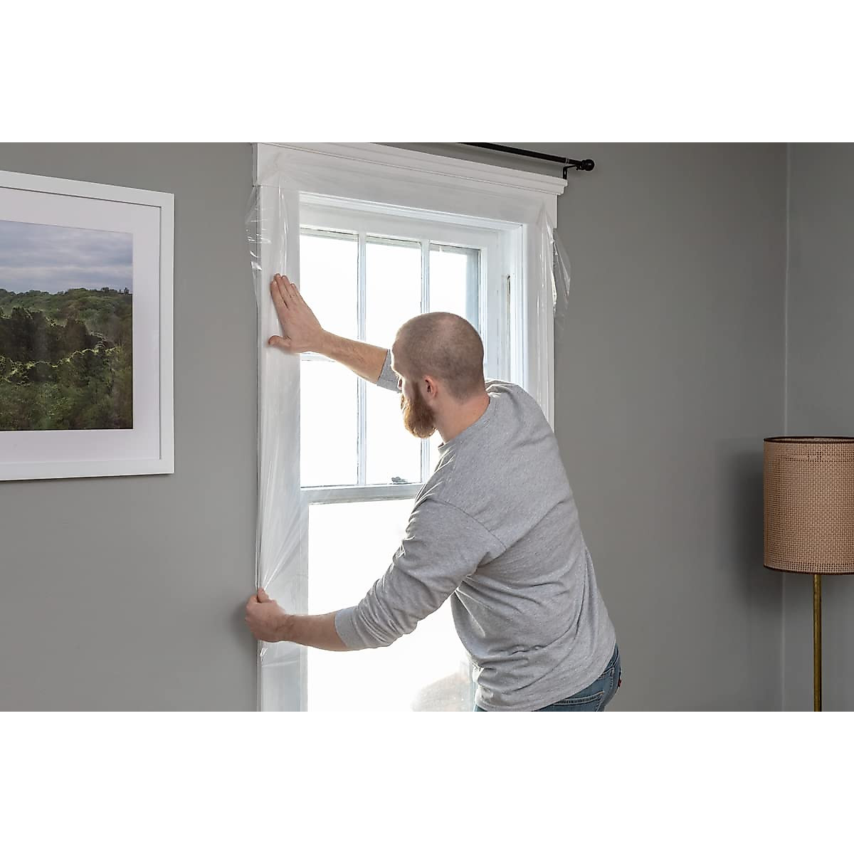 Duck Brand Window Insulation Kit - Winter Window Seal Kit Fits up to 10 Windows - Rolled Shrink Film Cuts to Size for Easy Indoor Installation - Window Tape Included - 62 In. by 420 In.- Clear