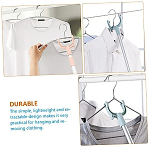 VOSAREA 2pcs Ceiling Hook Heavy Duty Clothes Hanger Rack Outdoor Hanging Hooks Clothes Reaching Rod Cloths Lines for Outside Clothes Reaching Rods Clothes Reach Pole Closet Pole Outrigger