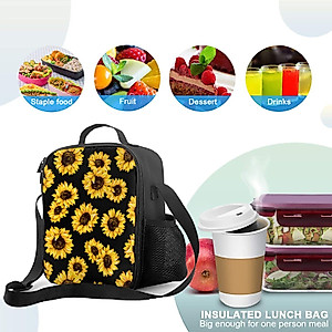 Harooni Sunflower Lunch Bag Oxford Cloth Waterproof Thick Insulation Bag Picnic Bag Large Portable Lunch Box Bag Frozen Bag Insulation Package