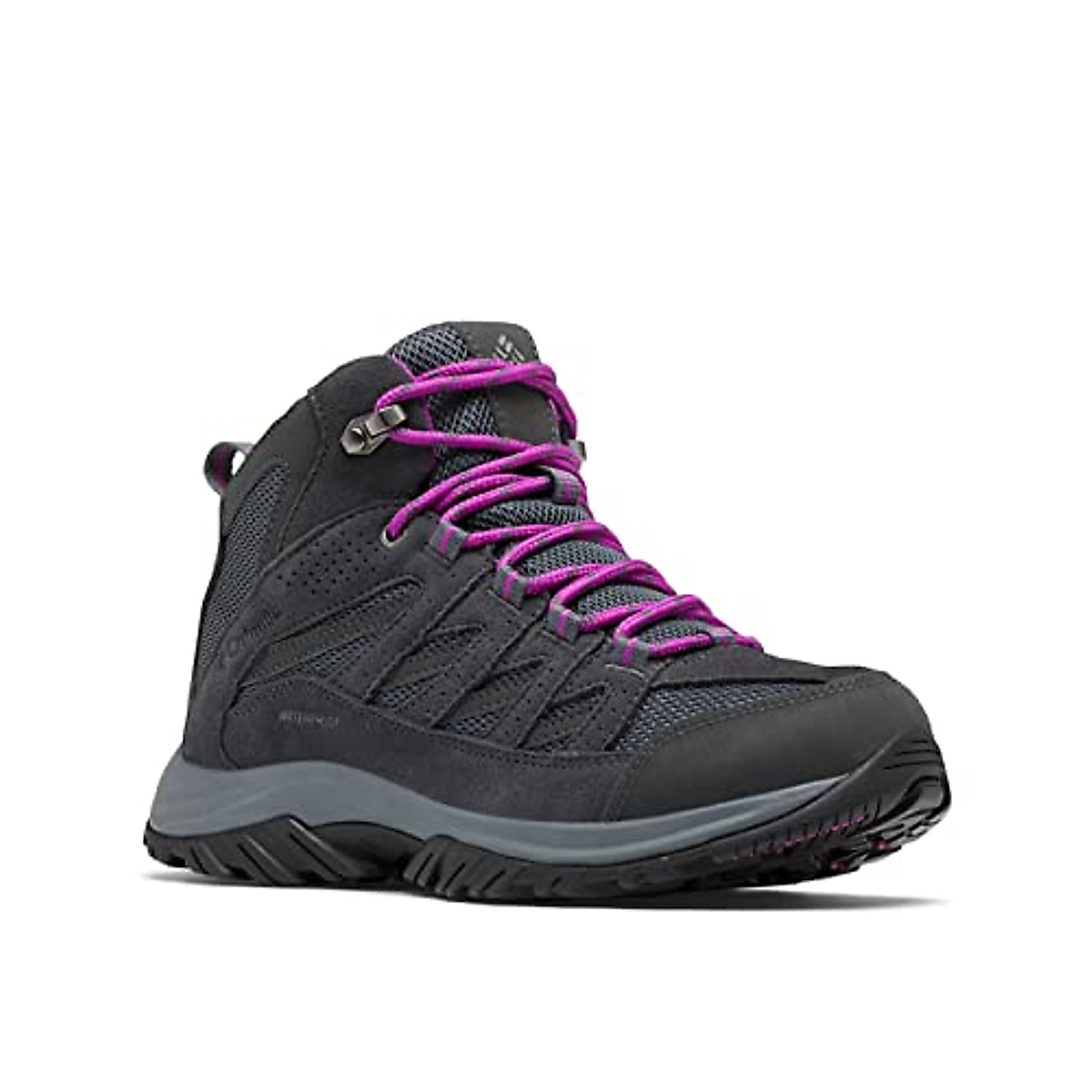 Columbia womens Crestwood Mid Waterproof Boot Hiking Shoe, Graphite/Bright Plum, 8 US