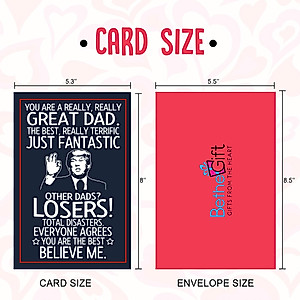 BETHEGIFT Funny Card for Dad from Daughter, Son, Kids - Dad Birthday Card - Christmas Gifts for Dad Card - Dad Christmas Gifts - Fathers Day Card for Dad - Humorous Dad Greeting Cards