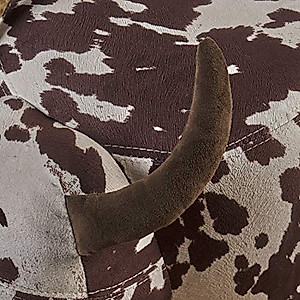 GDFStudio Bertha Milk Cow Patterned New Velvet Ottoman (Brown Milk Cow)