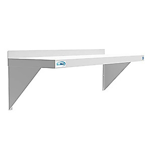 KoolMore NSF Stainless Steel Wall Mount Shelf - Industrial Grade Metal Shelf for Commercial Restaurant Kitchens 12 x 36