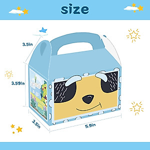 Cartoon Blue Dog Party Candy Bags 16pcs Dog Family Goodie Gift Boxes for Kids Boys Girls Blue Dog Theme Birthday Party Supplies Baby Shower Decorations