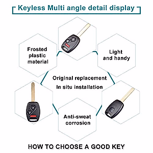 SELEAD 3 Buttons Keyless Entry Remote Control Car Key Fob Clicker Transmitter fit for Honda for Pilot 2005-2008 Antitheft Keyless Entry Systems 35111-S9V-325-2 CWTWB1U545-2 1pc US Stock