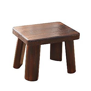 GZQWDC Wooden Step Stool for Adults,Foot Stool,Kitchen Wooden Stool,Small Bench for Kids,Wood Plant Stand (14.2"x10.2"x10.6")