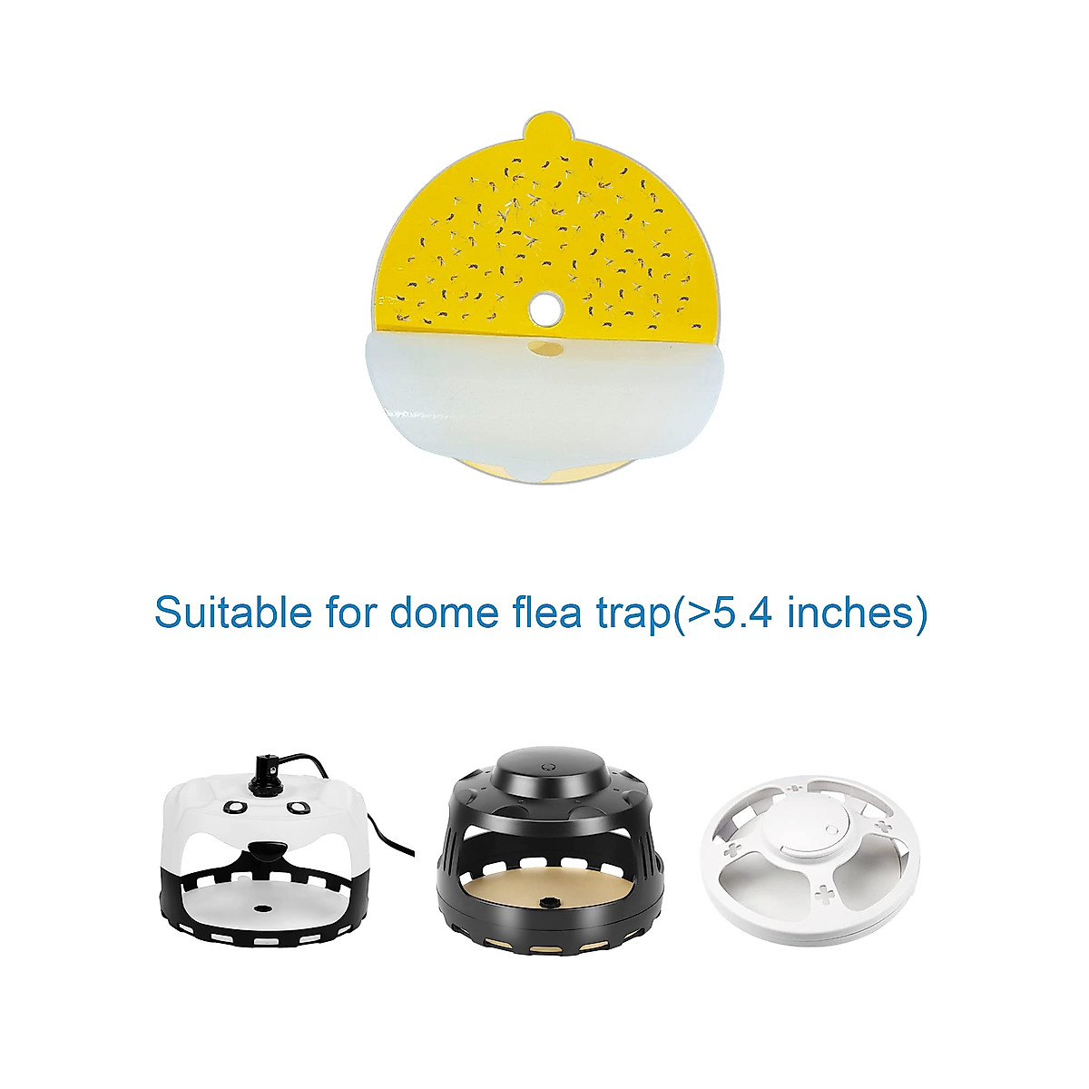 24 Pcs Flea Trap Refill Discs 5.4" Replacement Glue Boards with Hole for Flea Traps for Inside Your Home, Sticky Pads for Fleas, Bugs, Flies, Mosquitos, etc