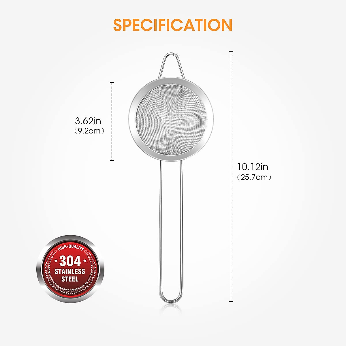 Aieve Fine Mesh Strainer, Tea Strainer Stainless Steel Sieve Bar Strainers Tea Filter Small Strainers Fine Mesh Cocktail Strainer(2 Pack)