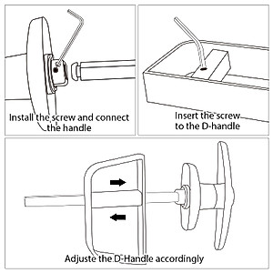 Shed Door Latch T-Handle Lock Kit with 5 Keys,BTEOBFY 5-1/2" Stem Storage Barn Shed Door Hardware Lock Set for Playhouses, Chicken Coops,Camper (Black)