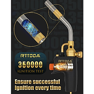 High Intensity Propane Torch Head, PR-8000 Trigger Start Mapp/Map Gas Torch with Self Ignition & Brass Knob, Pencil Flame Welding Torch Fuel by MAPP, MAP/PRO and Propane gas（CSA Certified)