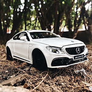 RMZ City Compatible for 1:32 Mercedes C63 AMG Model, Diecast Alloy Pull Back Toy Car with Sound and Light Toy for Girls and Boys Kids Toys Pink
