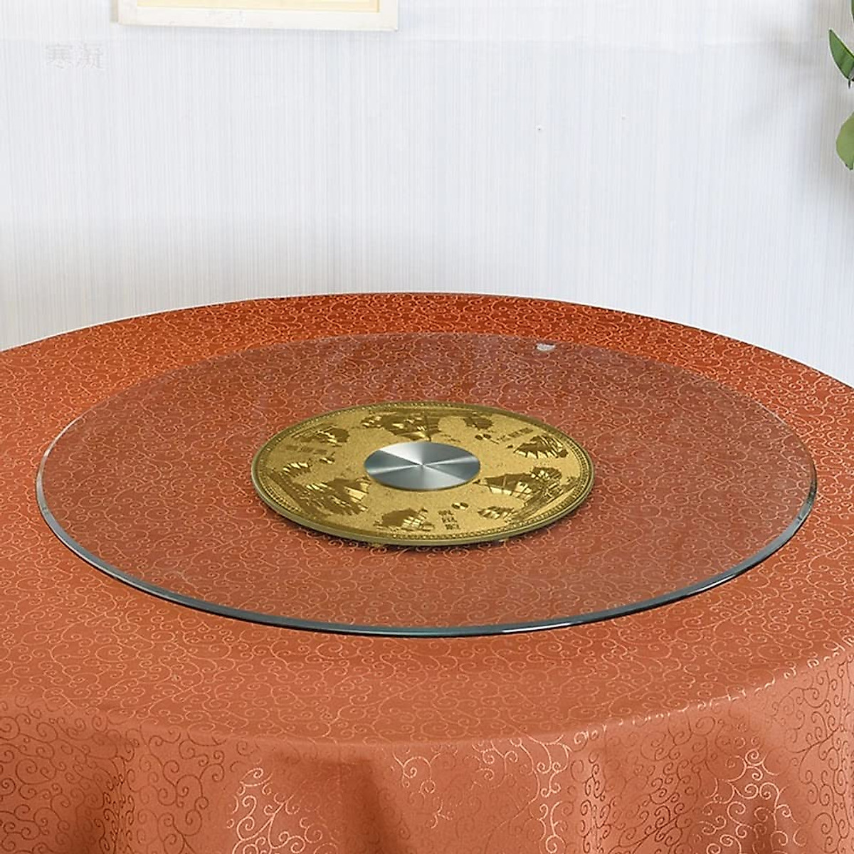 WEBUP Glass Lazy Susan Turntable 20inch 24inch 28inch 30inch 34inch 38inch Large Rotating Serving Tray Round Table Revolving Plate Tempered Glass Swivel Tray, Thick 8mm (Size : 100cm/38Inch)