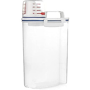 ZaYow Plastic Transparent Tank, Rice Storage Barrel, Household Food Container Grain Storage Box for Oatmeal, Grain, Cereal, Pasta, Flour