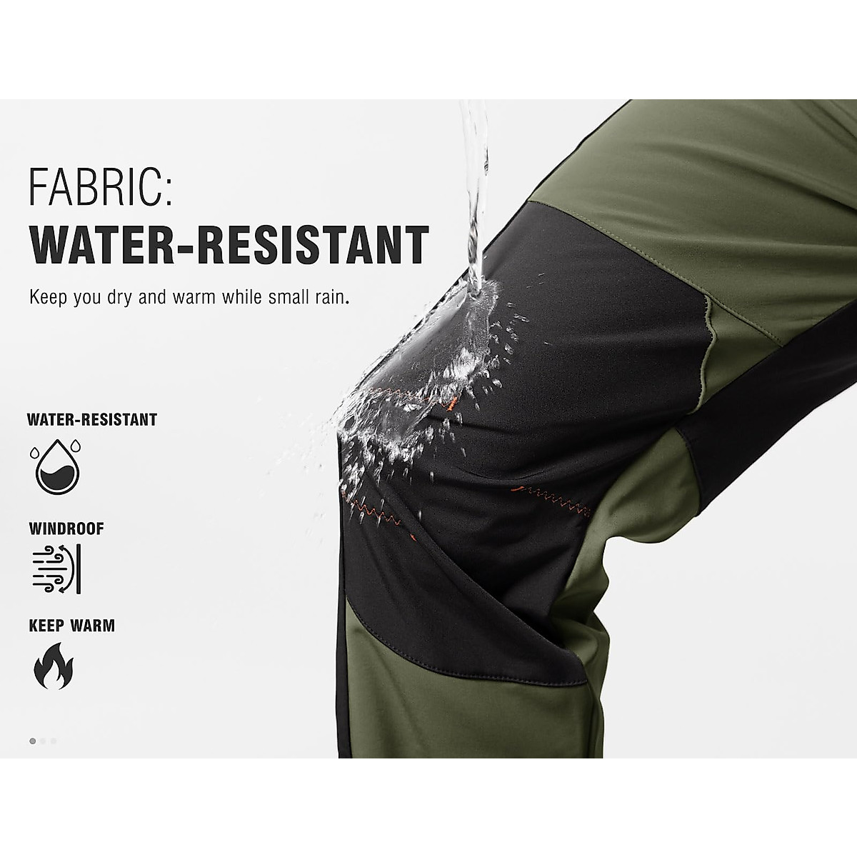 TBMPOY Men's Snow Ski Hiking Pants Waterproof Winter Fleece Lined Pants Camping Skiing Ice Fishing Pants with Belt 02 Thick Green XL