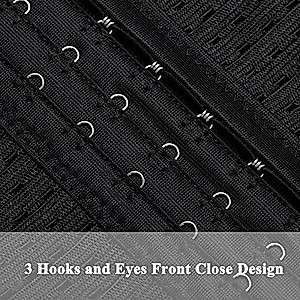 Youloveit Women's Waist Trainer Corset for Everyday Wear Steel Boned Tummy Control Body Shaper with Adjustable Hooks(Black,L)