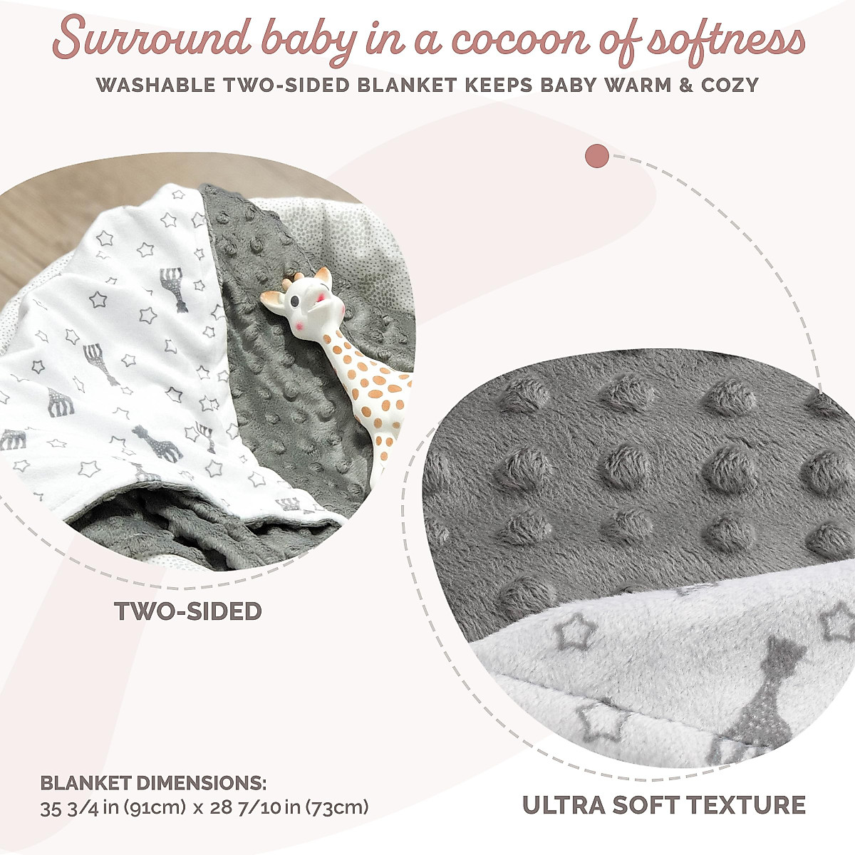 Sophie la girafe | Gift Set | Includes Sophie Doux Blanket | Ultra-Soft Blanket | Warm Cocoon of Softness | Comfort & Soothe | Awaken All 5 Senses